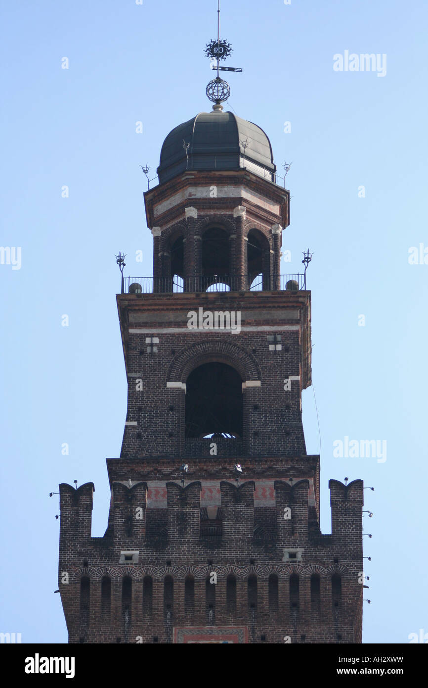 top of filarete tower of Castello Sforzesco Milan Italy September 2007 ...
