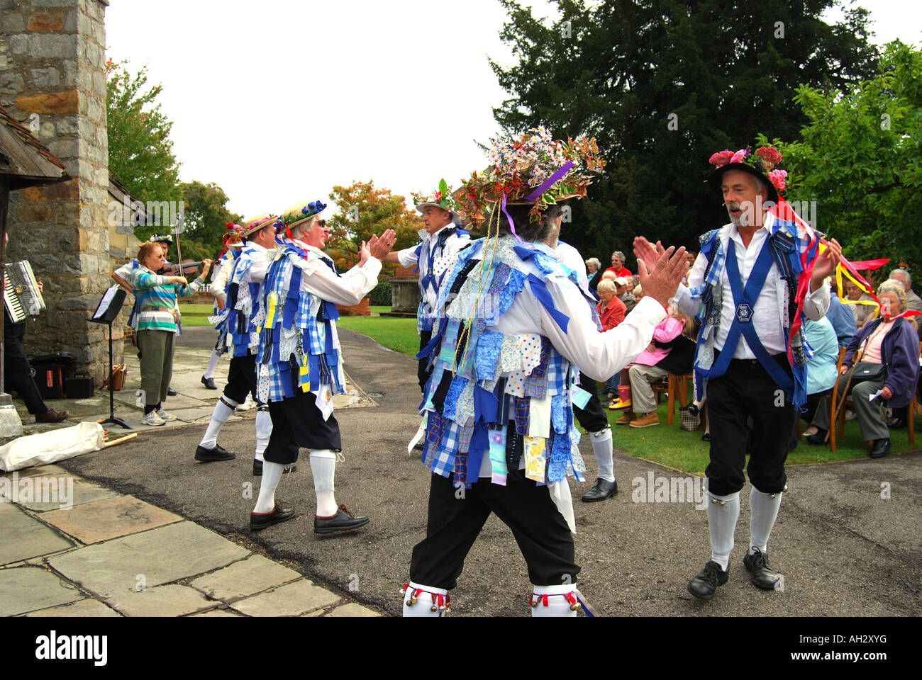 Morris Dancers performing, St Lawrence Church, High Street, Chobham ...
