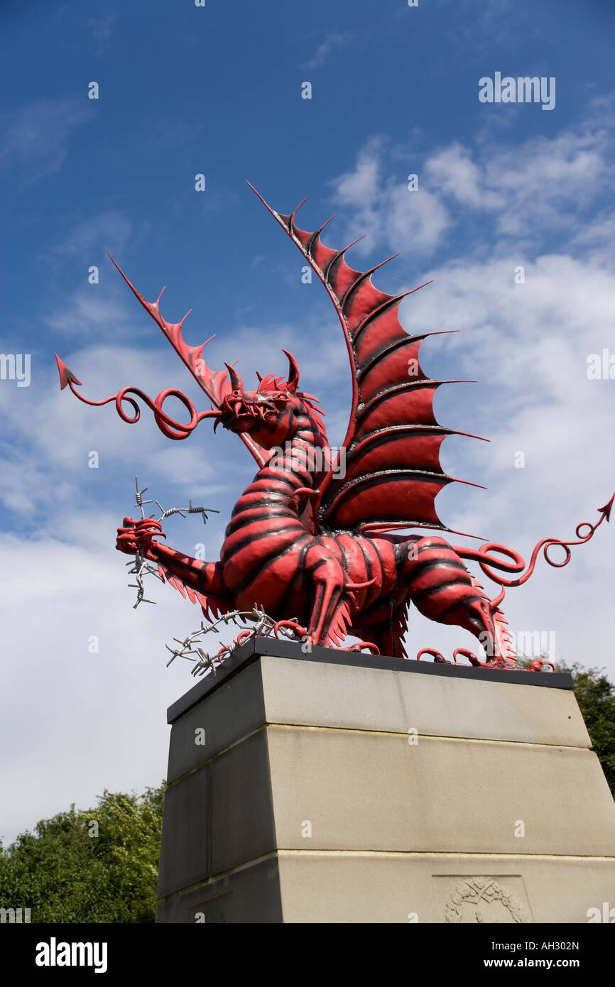 The 38th Welsh Division Red Dragon Memorial overlooking Mametz Wood ...