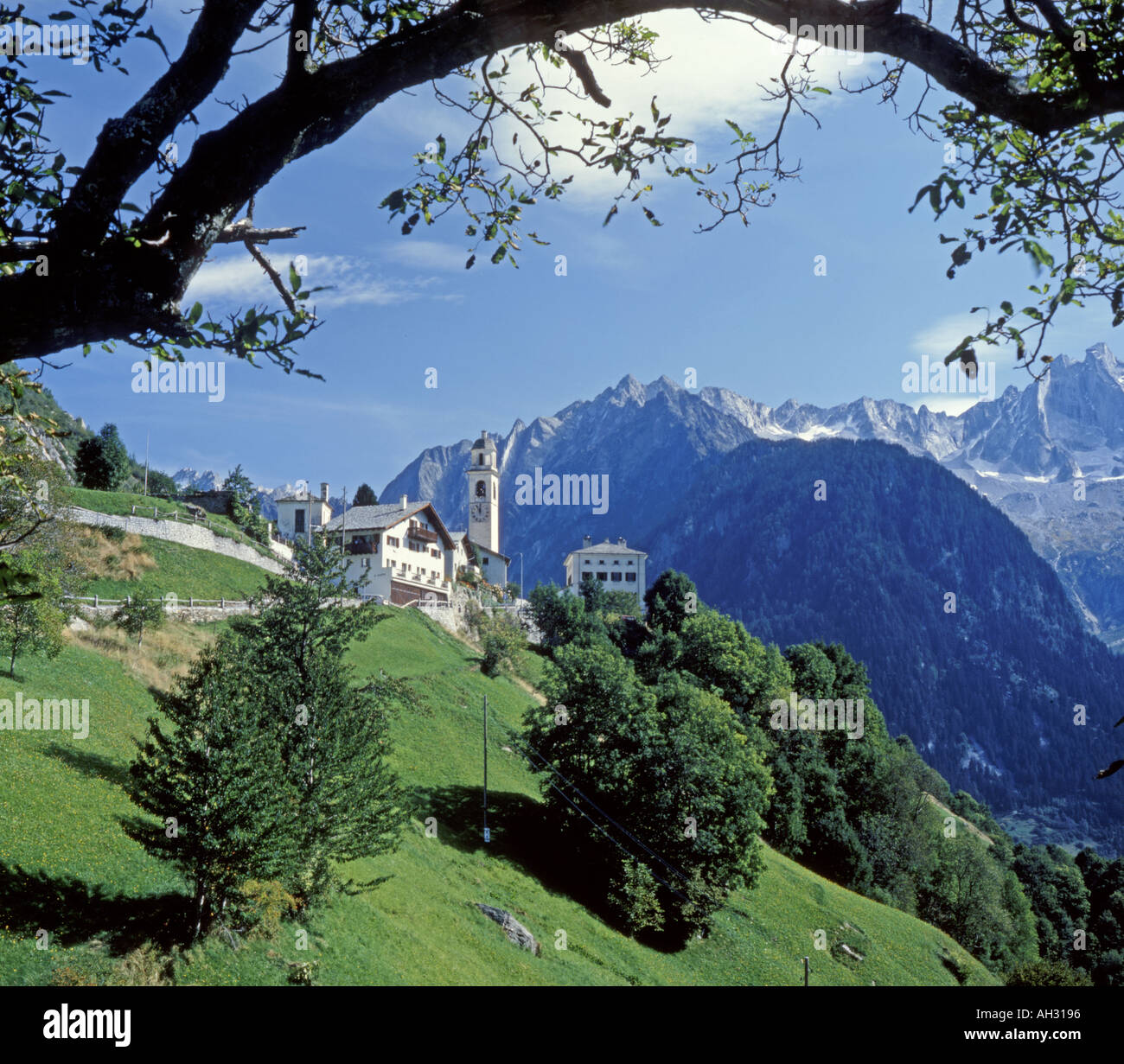 alpine village of Soglio Switzerland Stock Photo - Alamy