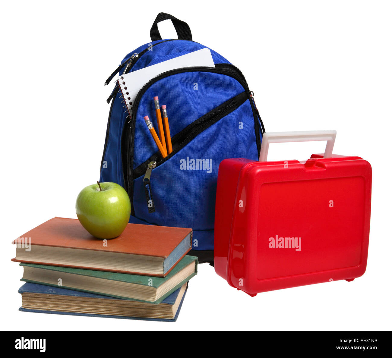 Back to School Things: Backpack with school supplies, Lunchbox, Books ...