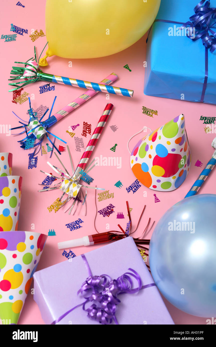 Birthday Party Items Stock Photo - Alamy