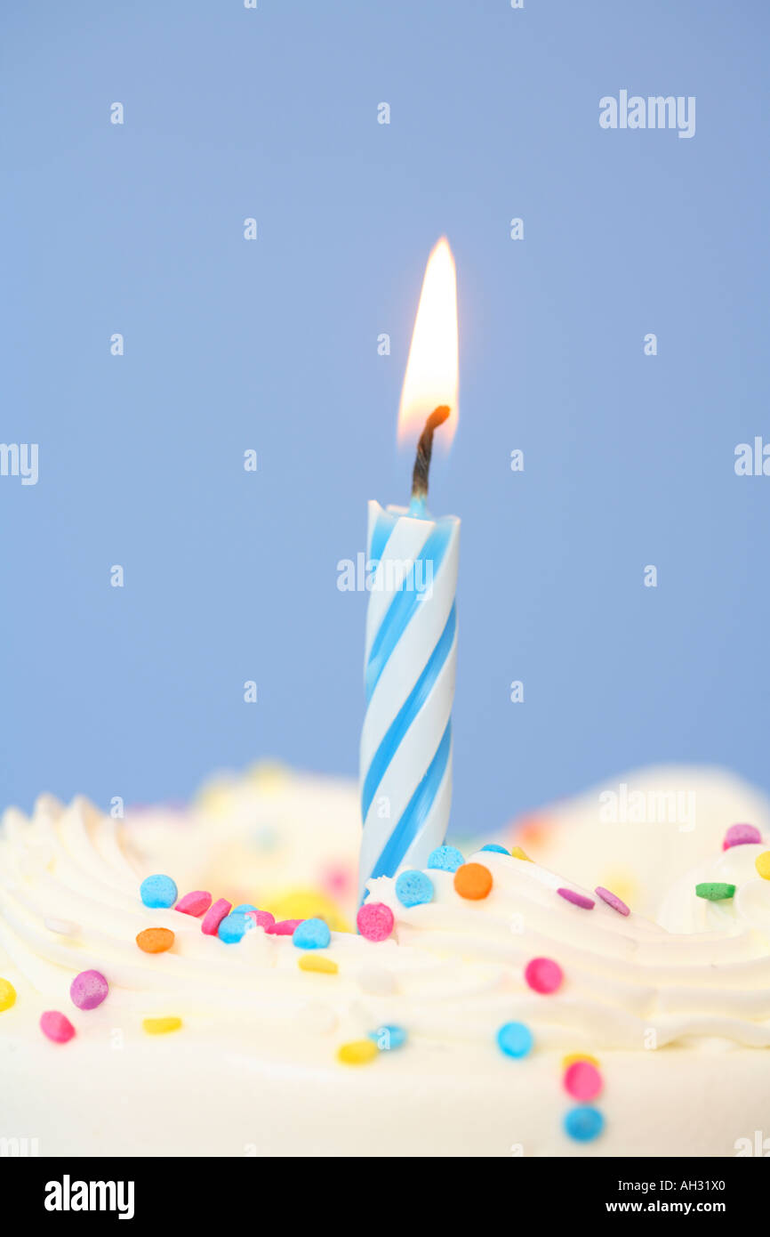 Single Blue Birthday Candle