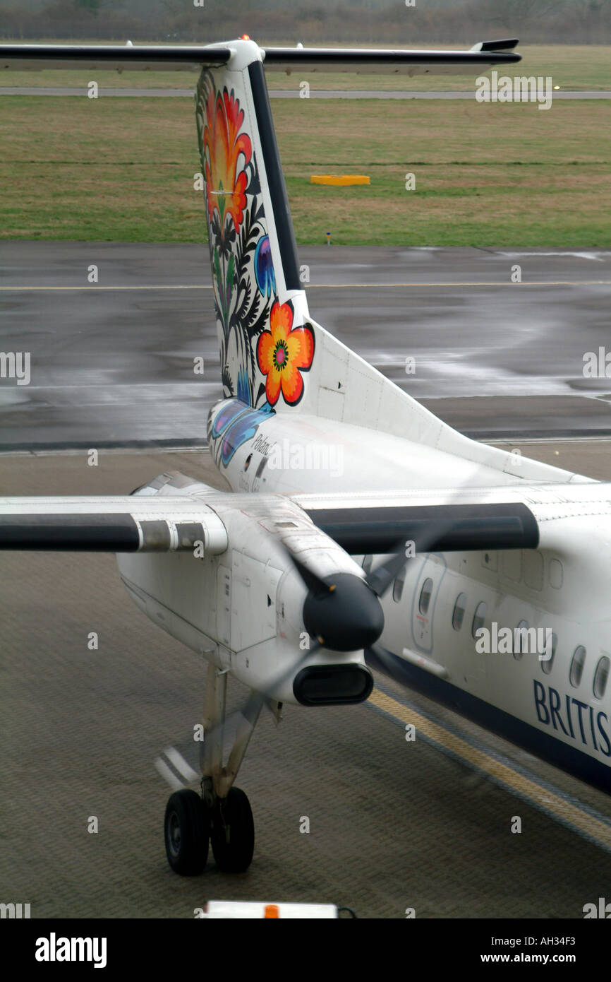 Colourful Tailplane on British Airways DHC 8 311Q Operated by Brymon ...
