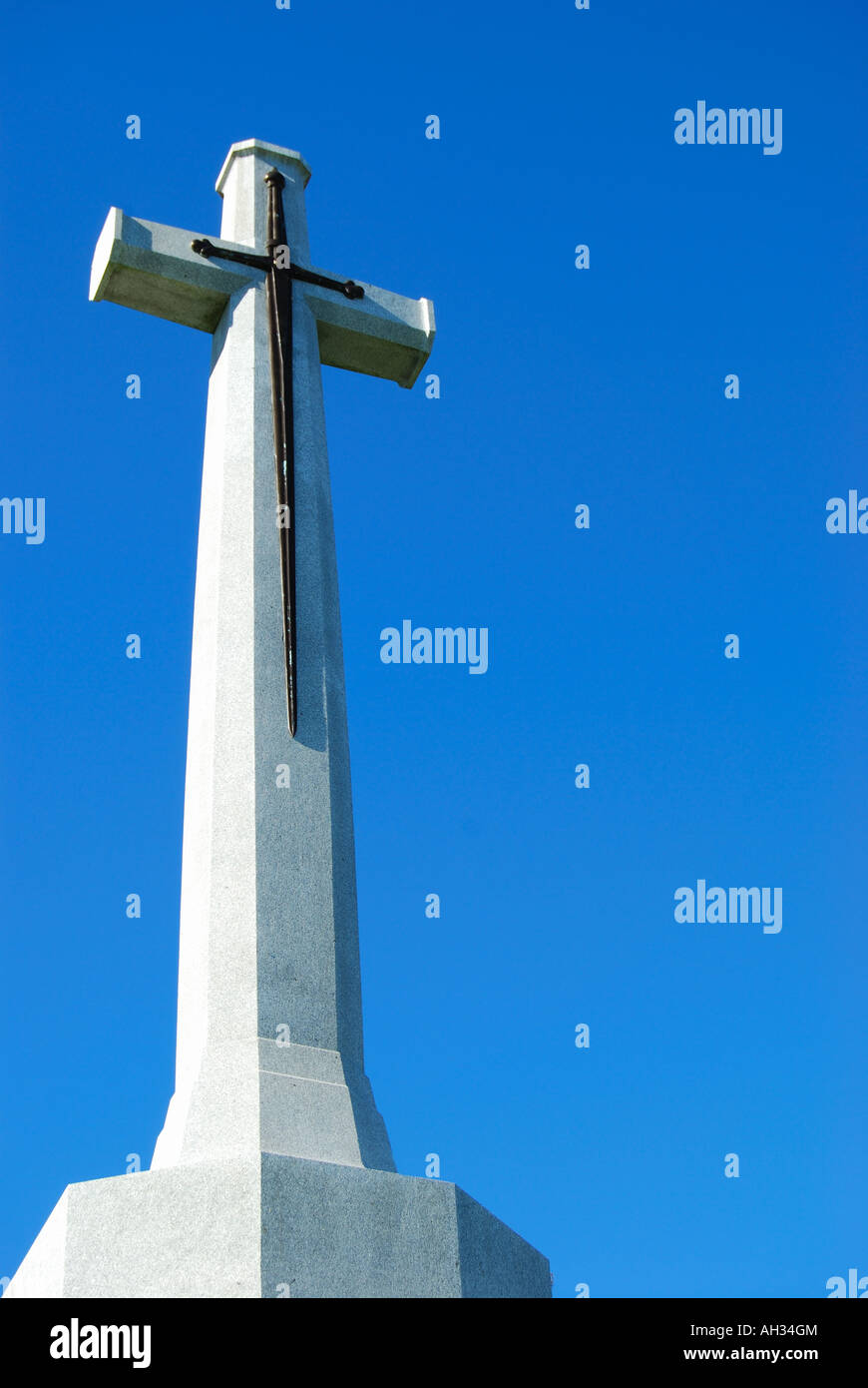 Armed Forces Memorial Cross Against Clear Blue Sky Stock Photo - Alamy