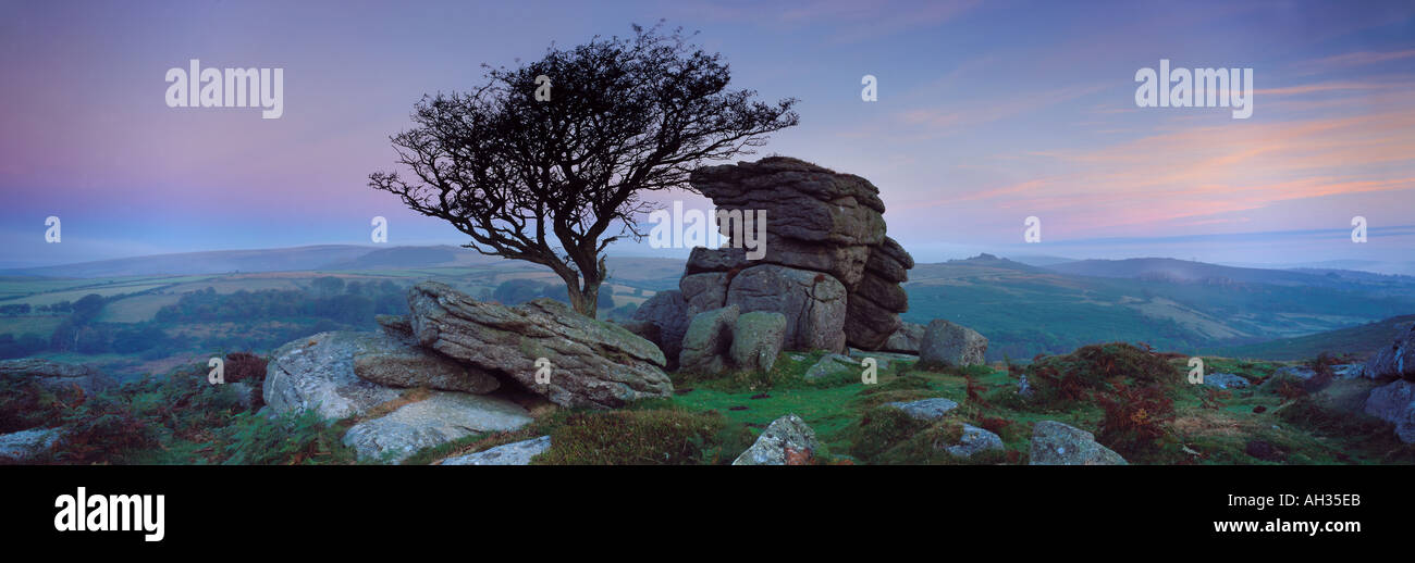 Saddle Tor at dawn Dartmoor Devon England UK Stock Photo - Alamy