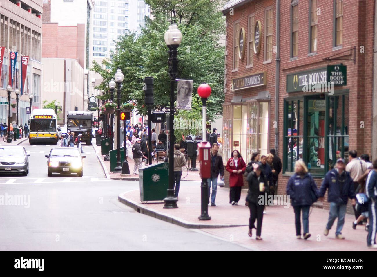 Boston street scene Stock Photo - Alamy