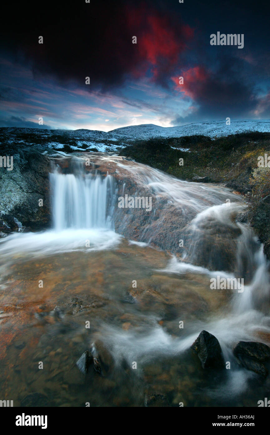 Waterfall in Jotunheimen mountainrange, Norway Stock Photo - Alamy