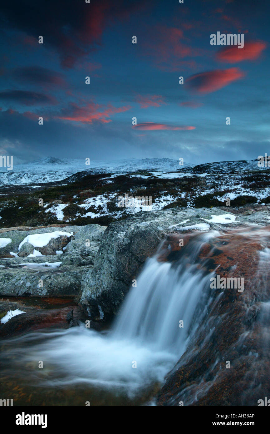 Waterfall in Jotunheimen mountainrange, Norway Stock Photo - Alamy