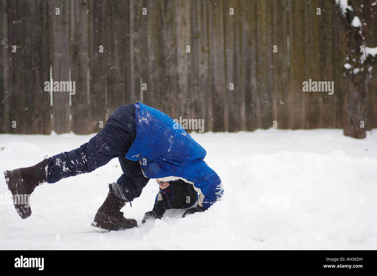 A boy in snow Stock Photo - Alamy