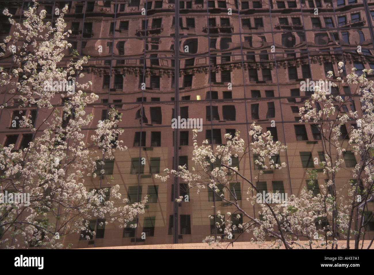 The Plaza Hotel reflected in the opposite building Stock Photo - Alamy