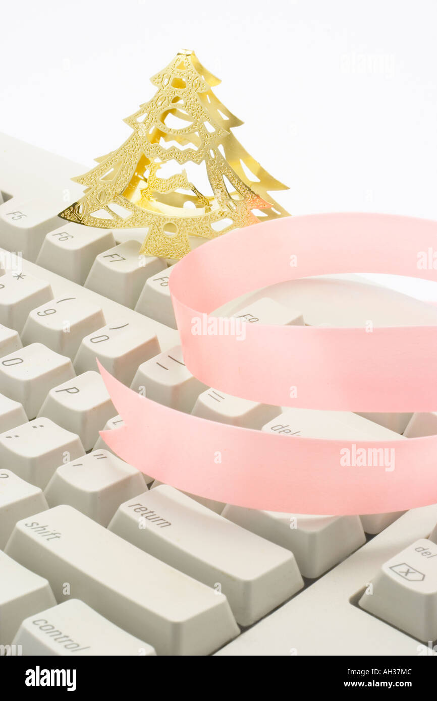 Christmas Ornament and Computer Keyboard Stock Photo - Alamy