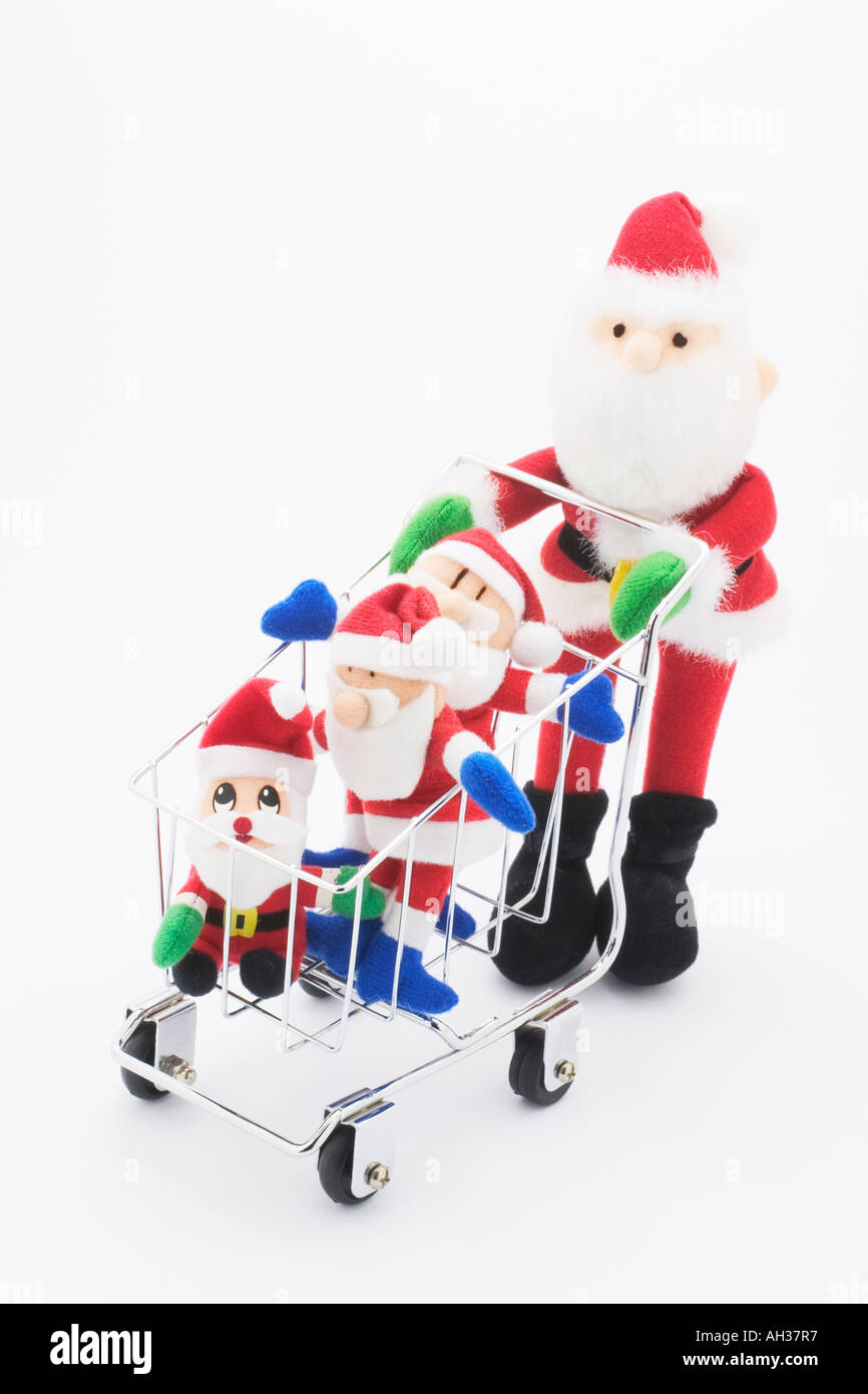 Miniature Trolley and Santa Figures Stock Photo - Alamy
