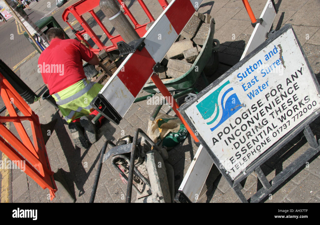 road works conducted by water utility company Stock Photo - Alamy