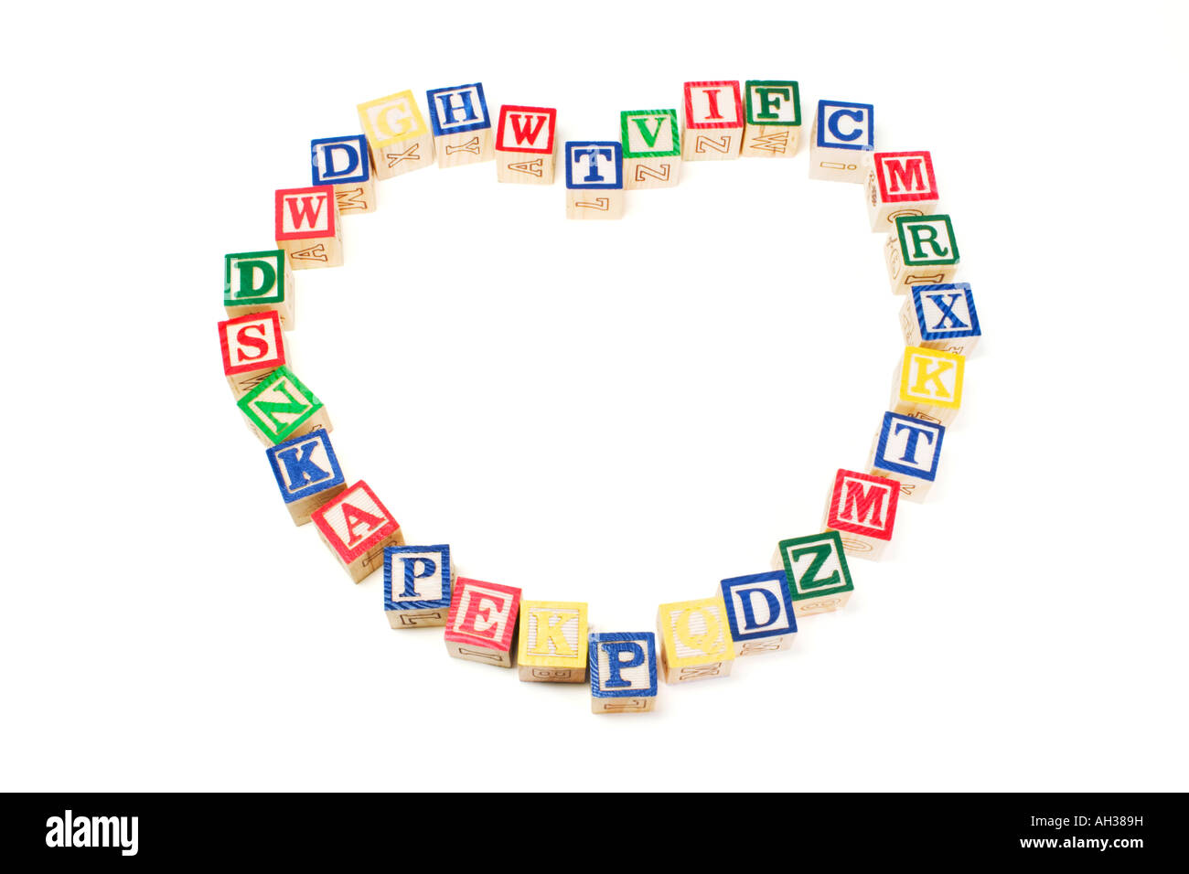 Alphabet Blocks Forming Love Heart Stock Photo - Alamy