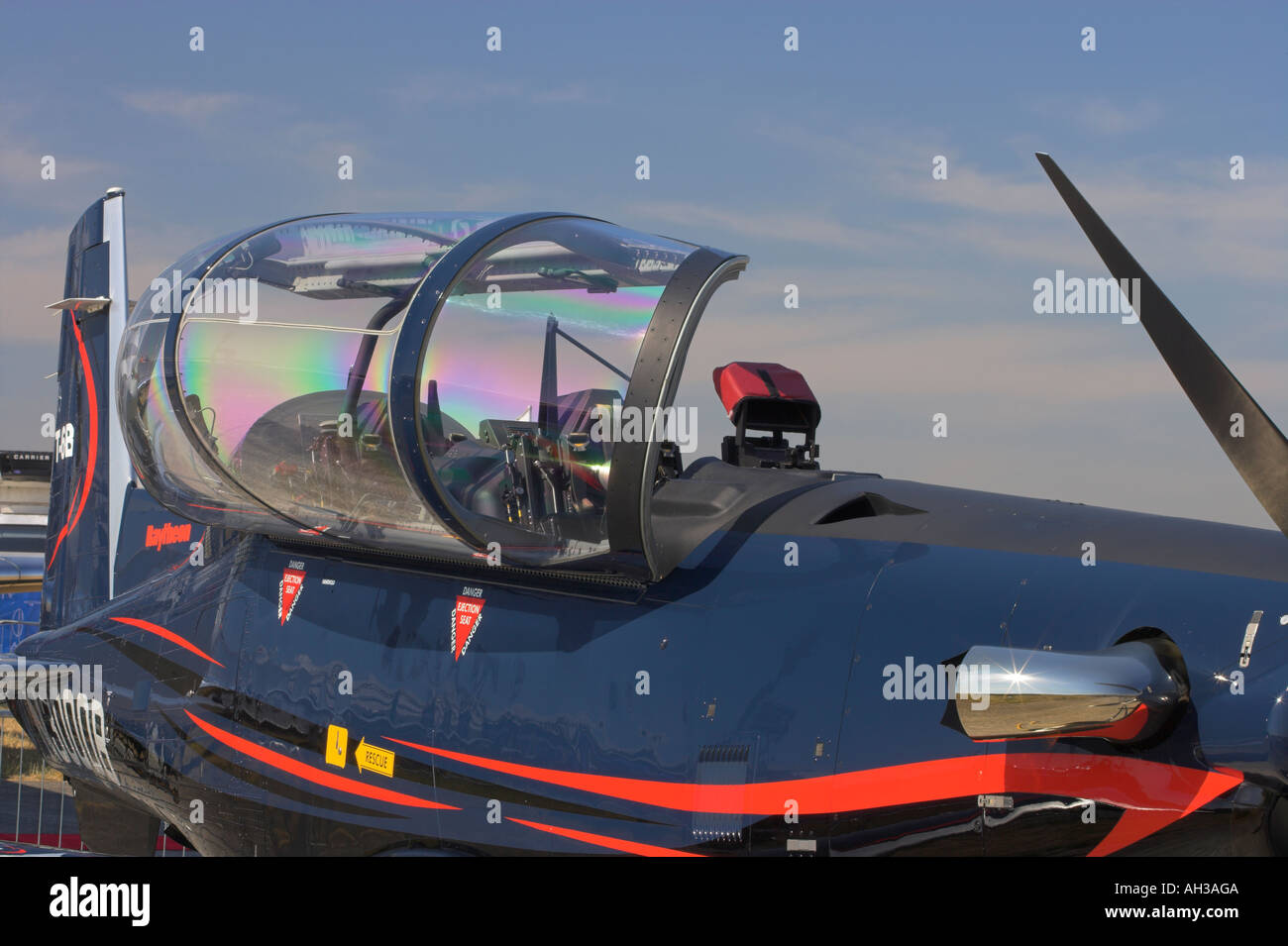 Beechcraft T6 Raytheon with open canopy Stock Photo - Alamy
