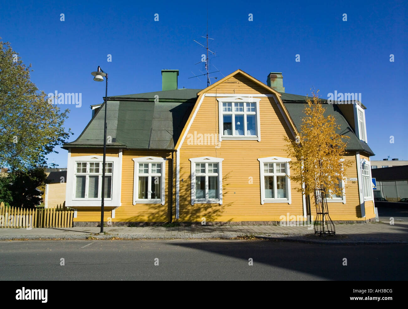 old yellow house in Haparanda Sweden Stock Photo - Alamy