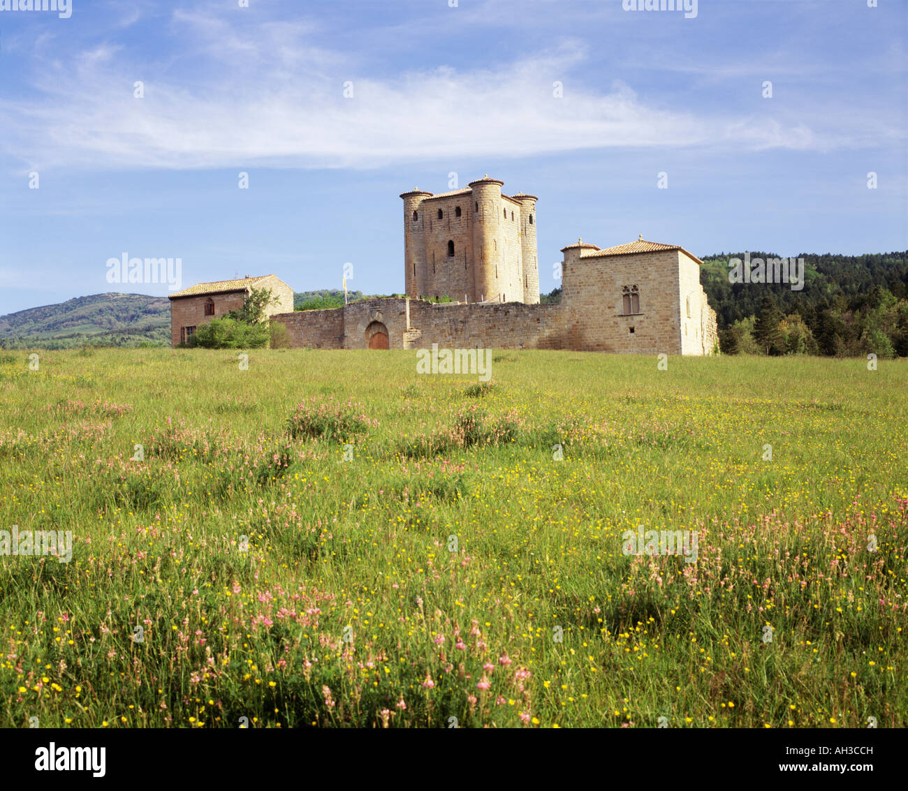 France castle by grassland Stock Photo - Alamy