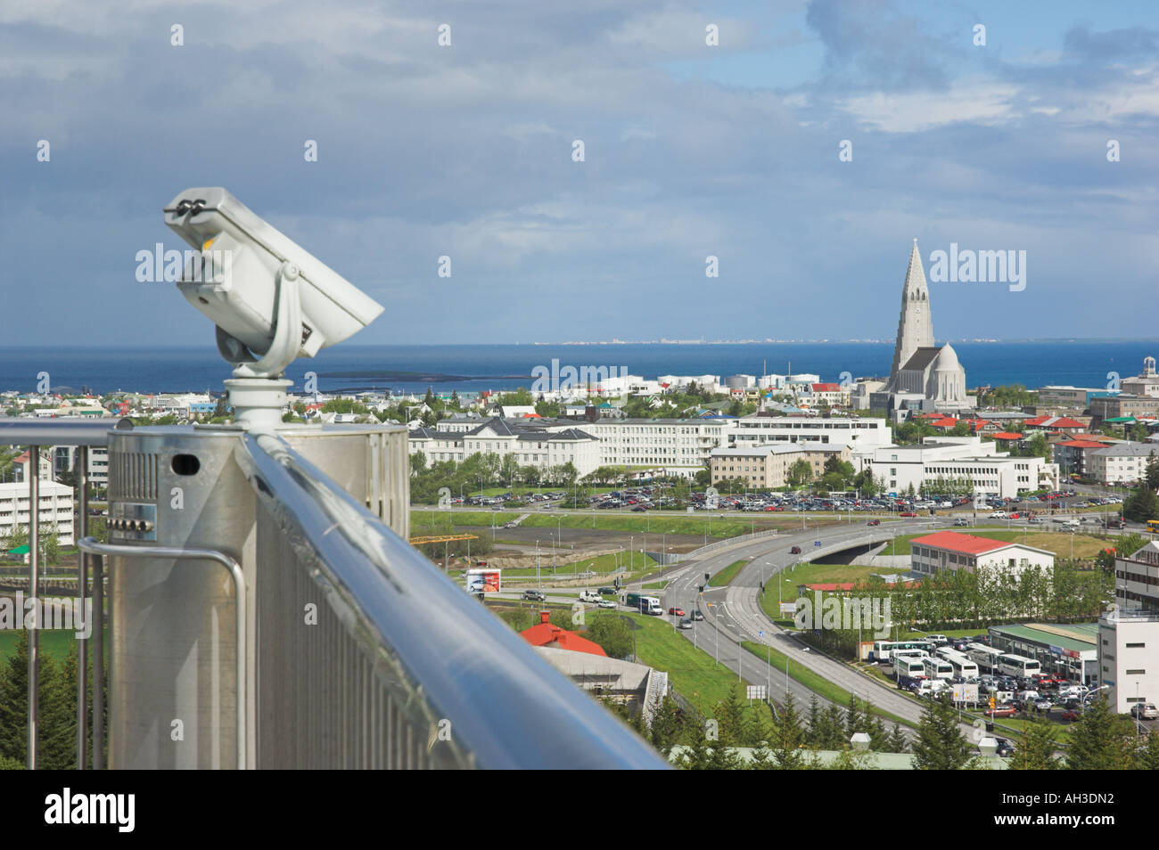 City view from viewing platform outside The pearl Perlan glass dome ...