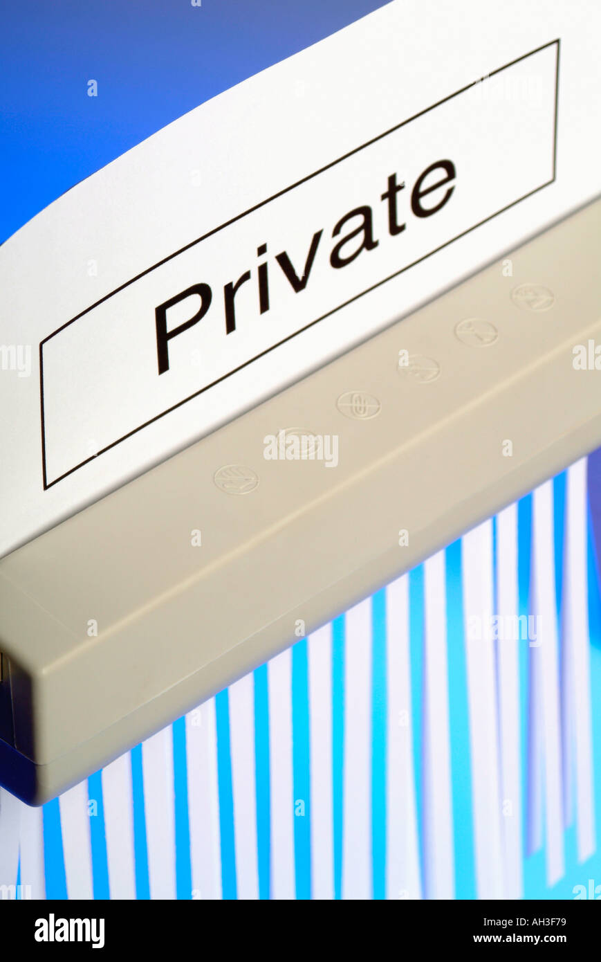 Paper shredder private Stock Photo - Alamy