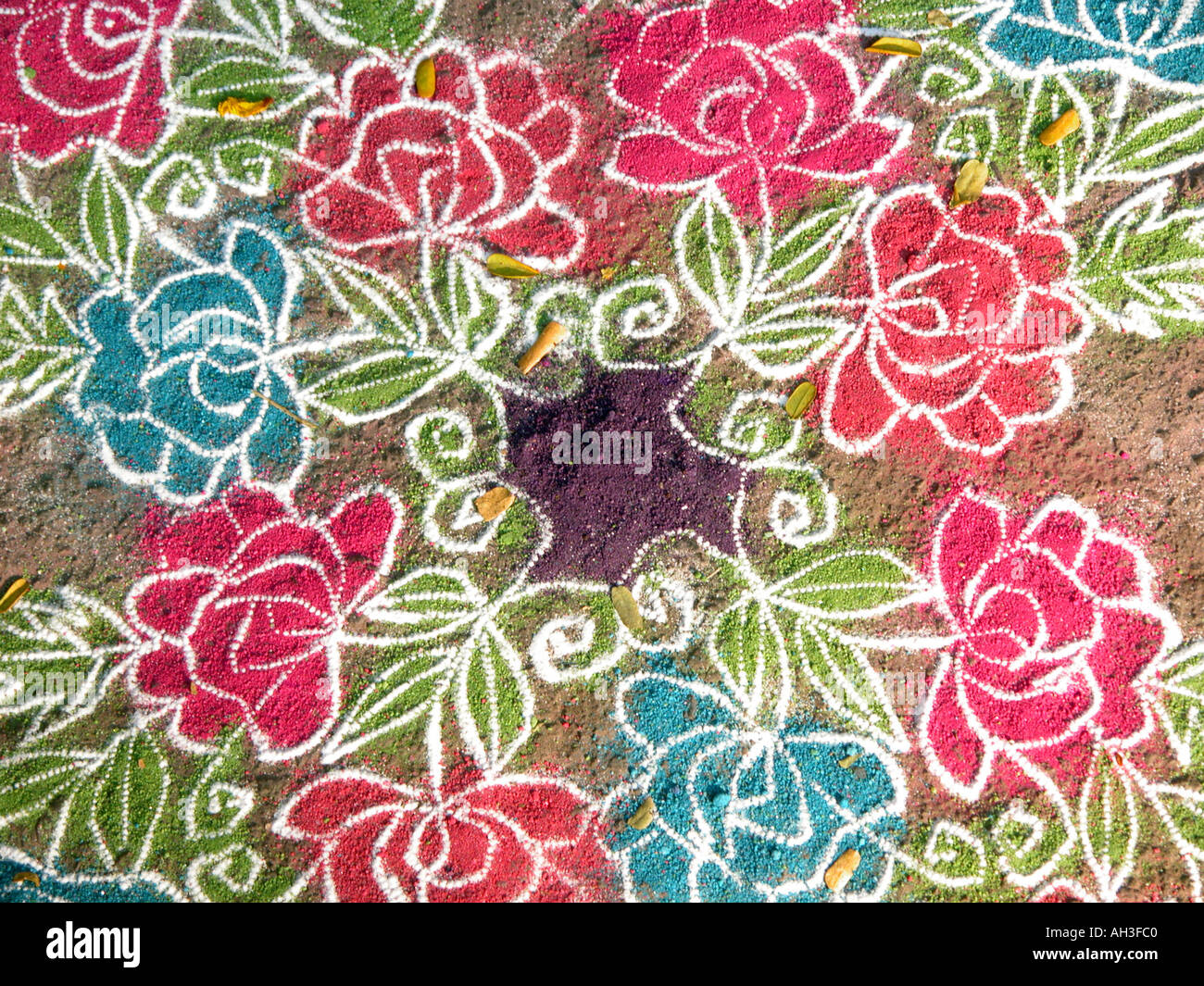 India diwali deepawali festival flower rangoli hi-res stock photography ...