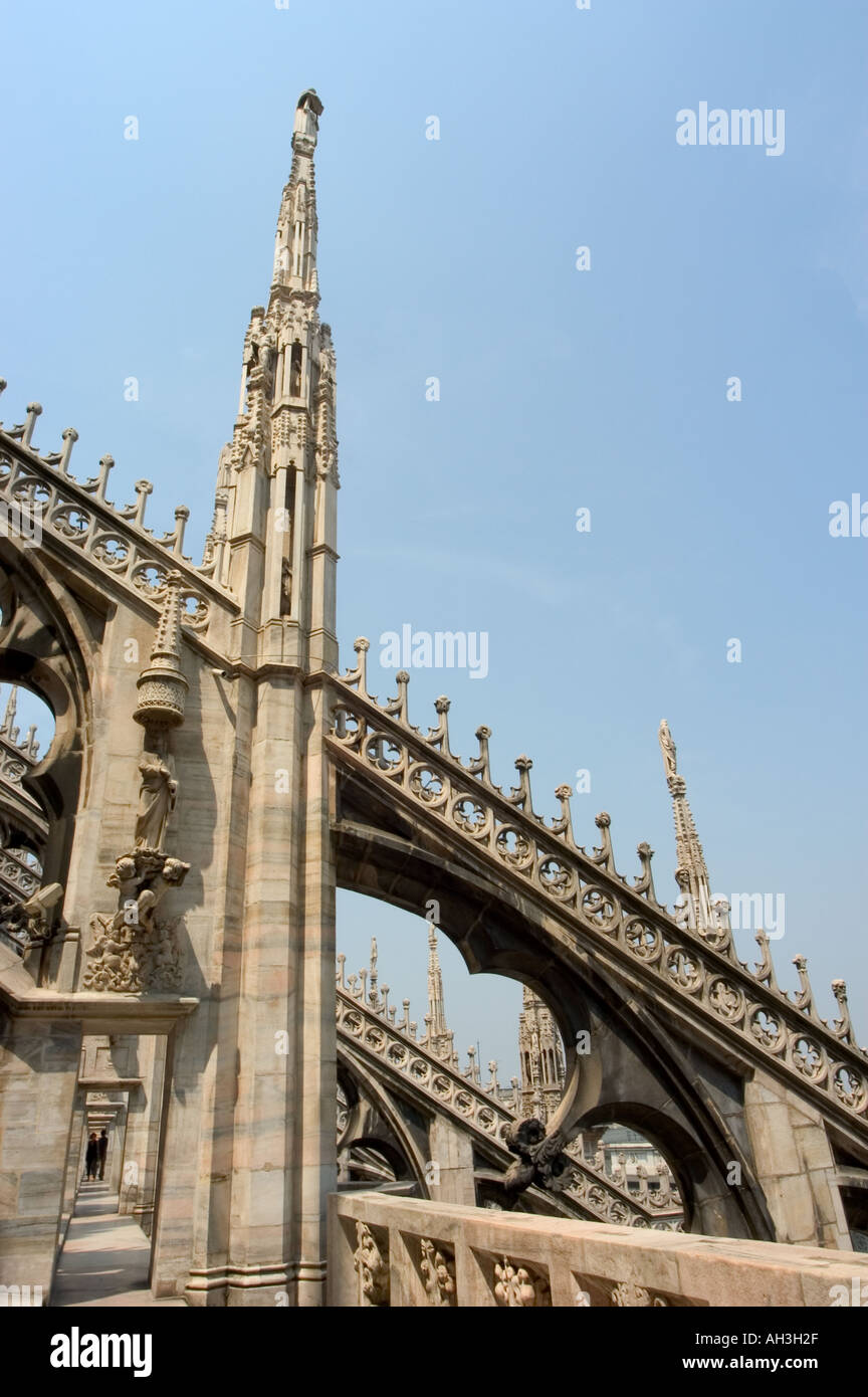 rooftop spires of Duomo Cathedral Milan Italy Stock Photo - Alamy