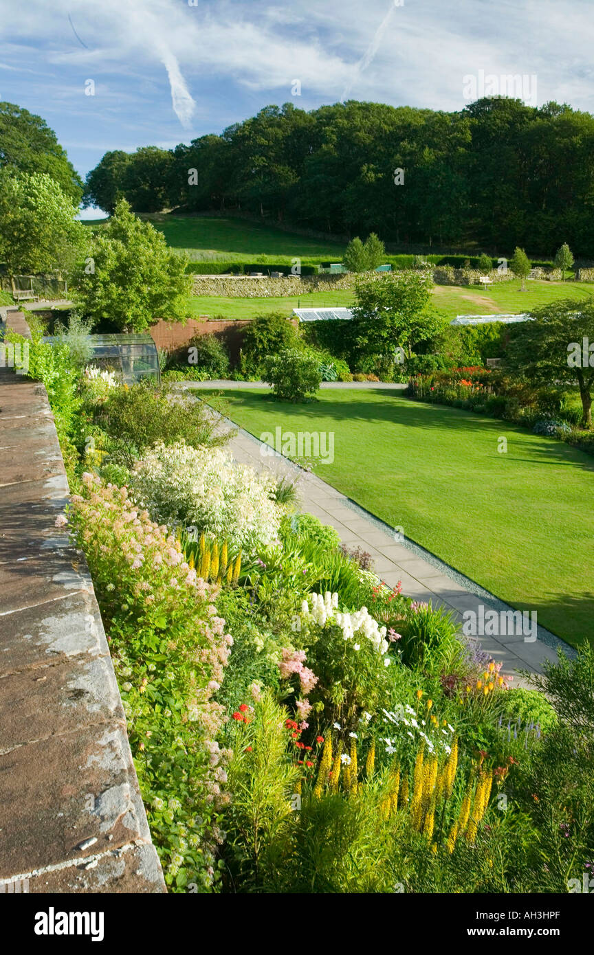 The walled garden at Holehird Gardens, Windermere, Lake district ...