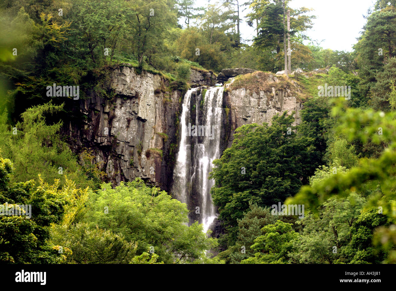 Pistyll Rhaedr Waterfall Wales UK Stock Photo - Alamy