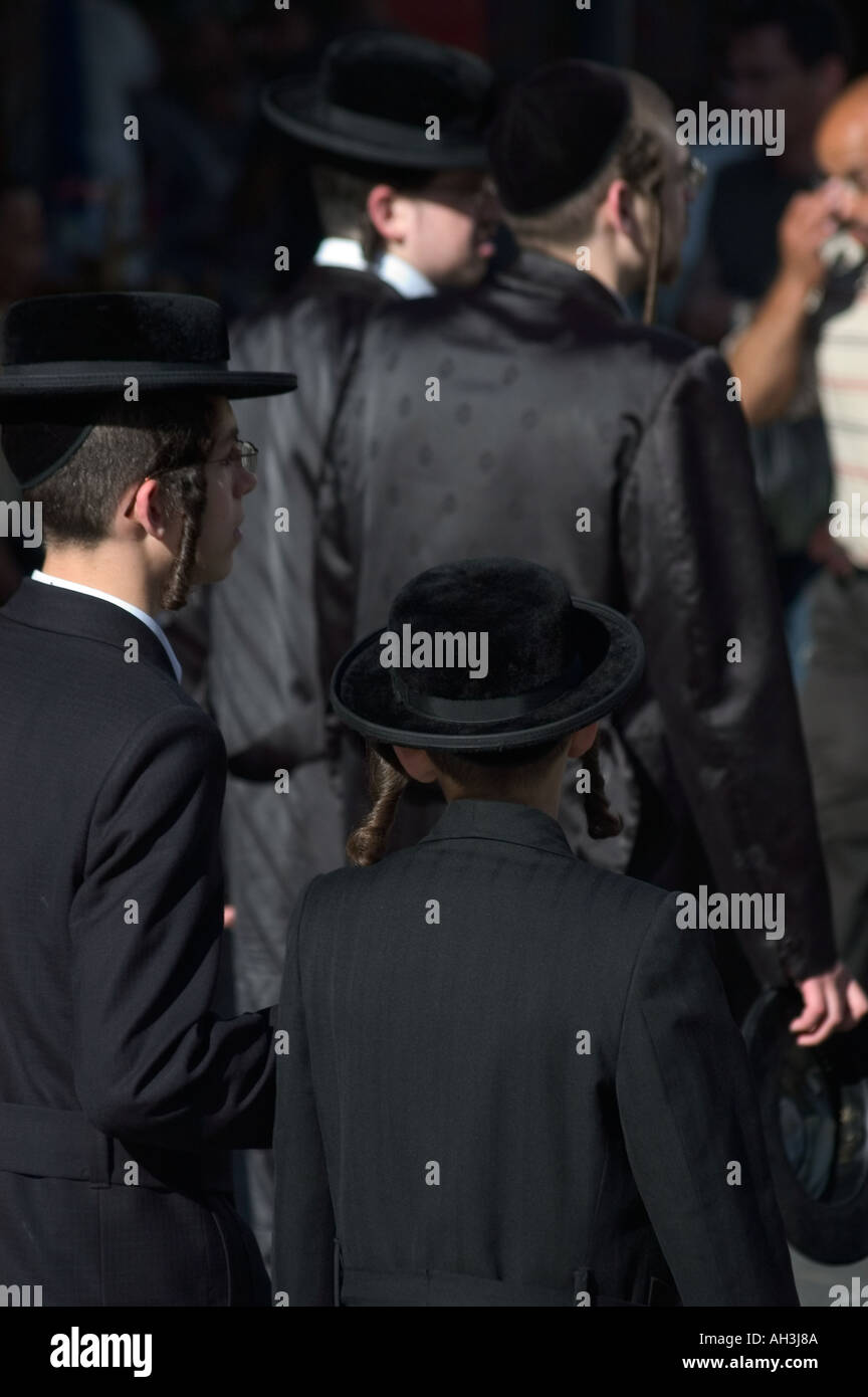 Jewish man in traditional clothes Old Walled City Jerusalem Israel ...