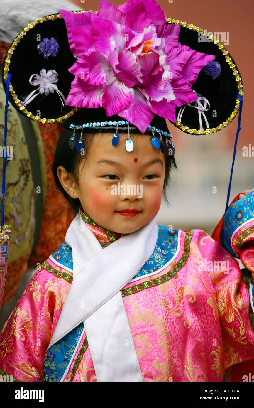 Chinese girl in Traditional Dress Beijing China Stock Photo - Alamy