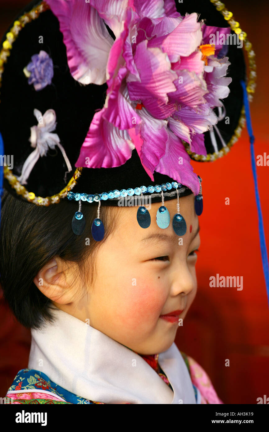 Chinese girl in Traditional Dress Beijing China Stock Photo - Alamy