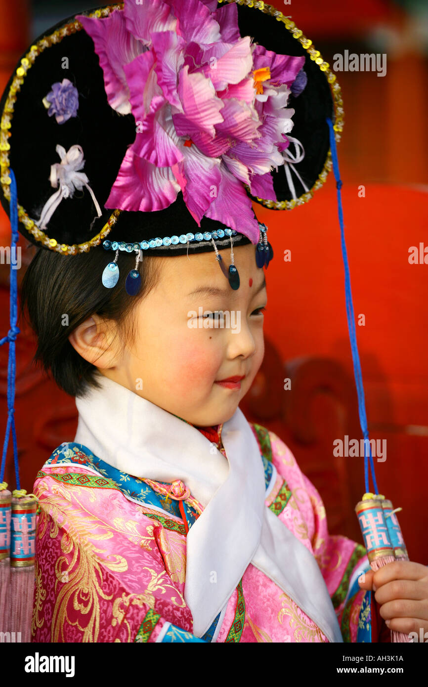 Chinese girl in Traditional Dress Beijing China Stock Photo - Alamy