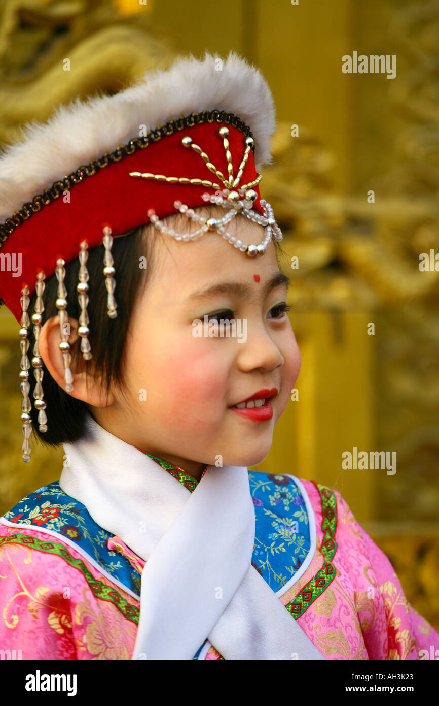 Chinese girl in Tradition al Dress Beijing China Stock Photo - Alamy