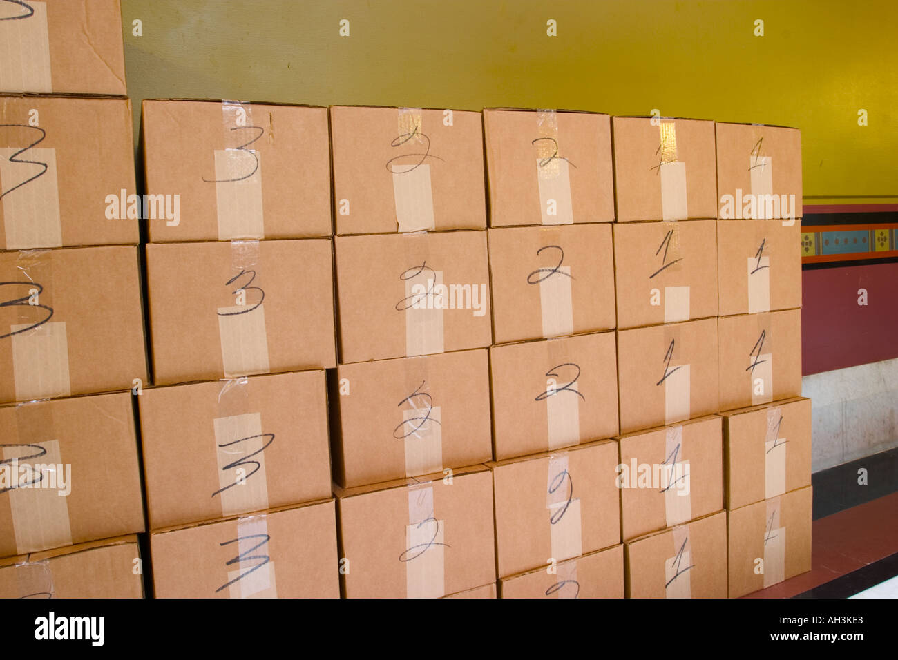 Stacks of cardboard boxes Stock Photo - Alamy