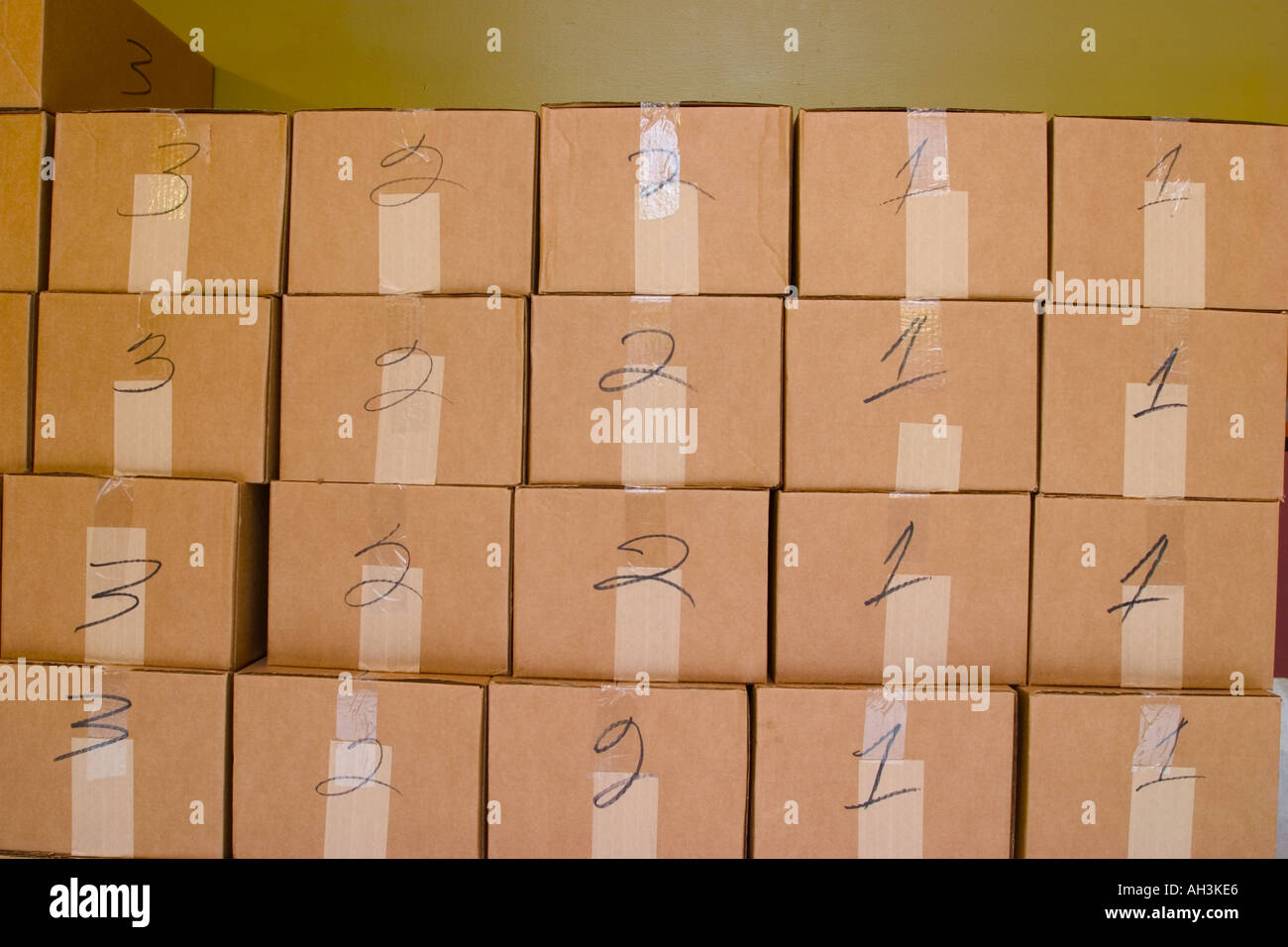 Stacks of cardboard boxes Stock Photo - Alamy