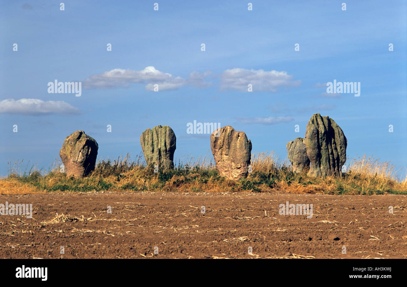 Duddo Four Stones stone circle in Northumberland Stock Photo - Alamy
