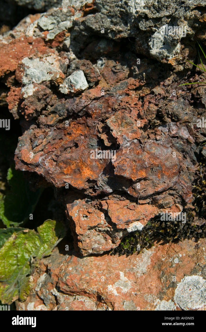 Close up of iron slag from the furnaces at Garn Ddyrys Blaenavon World ...
