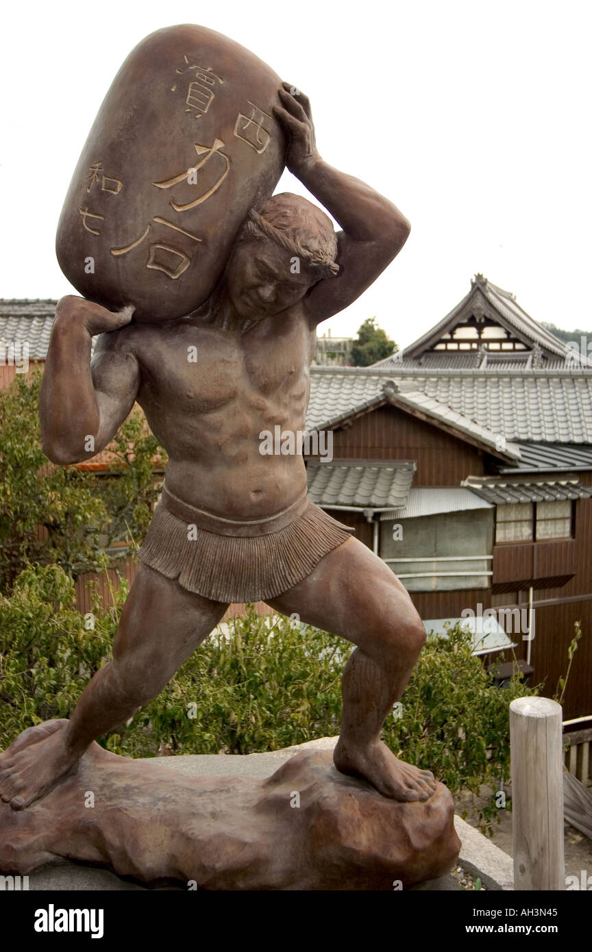 strong man statue Tenmangu jinja shrine Onomichi town Hiroshima ...