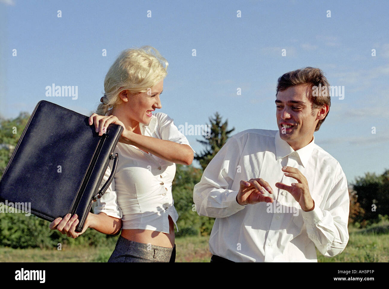 Woman beats man hi-res stock photography and images - Alamy