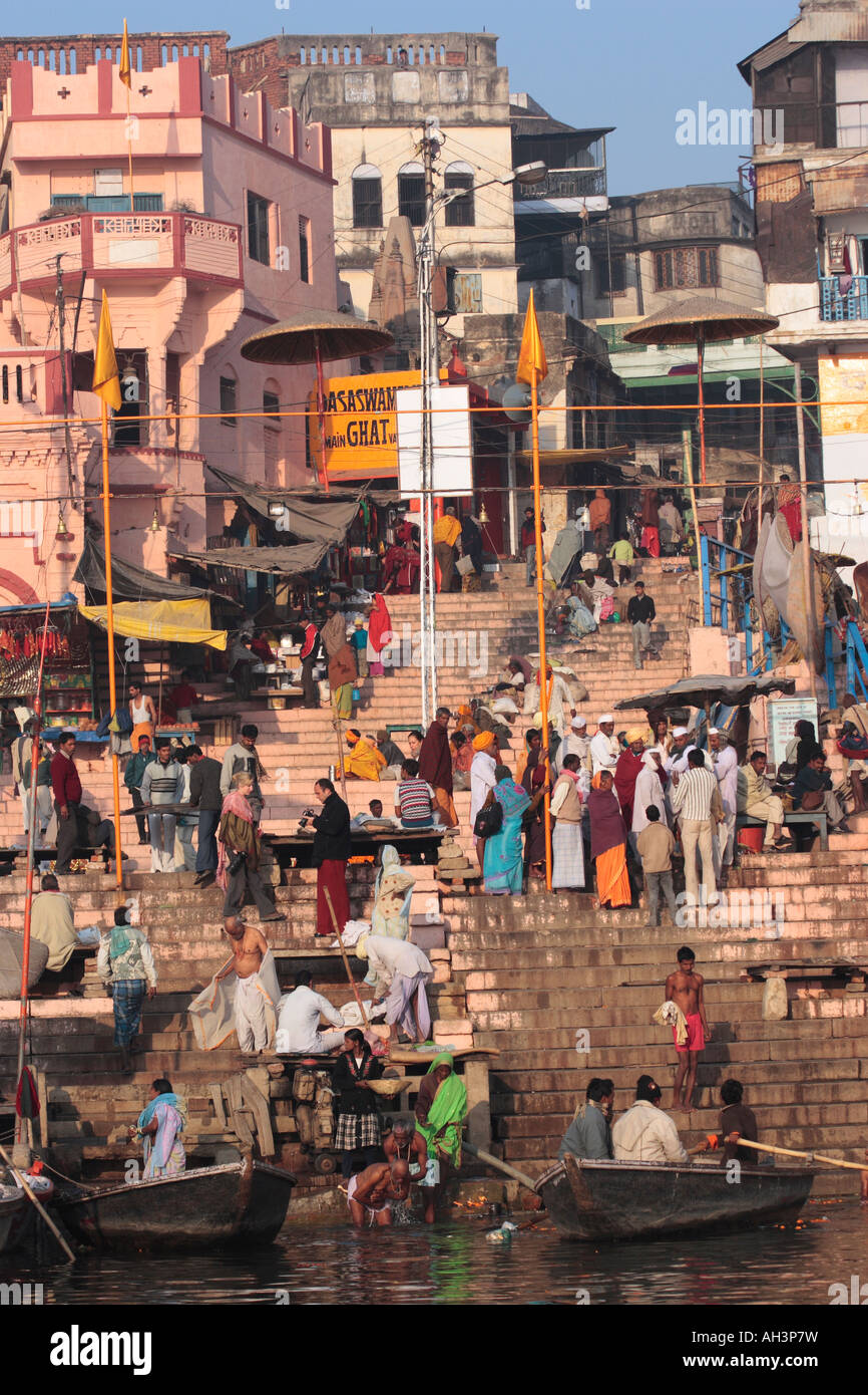 Varanasi Benares Benaras Banaras Hindu holy city on Ganges Ganga state ...