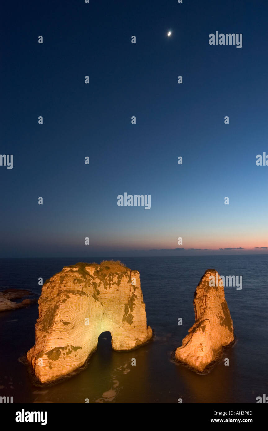 pigeon rocks rawcheh Bierut Lebanon Middle East Stock Photo - Alamy