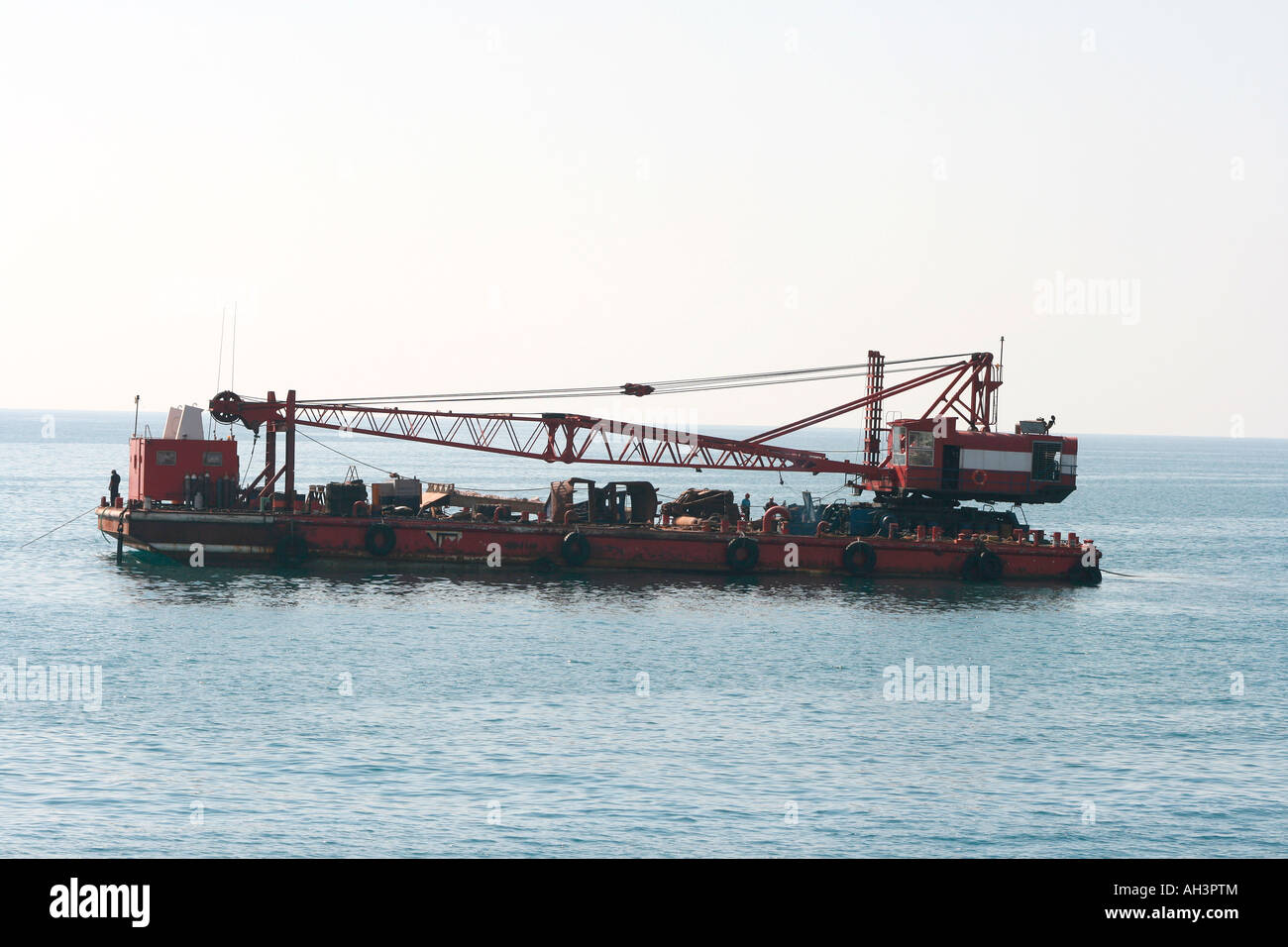 floating cargo sea crane profile Stock Photo - Alamy