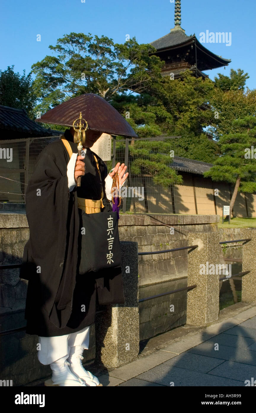 monk at Toji temple Kyoto city Honshu Japan Stock Photo - Alamy