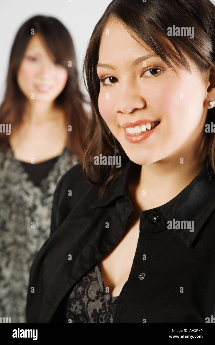 Two Women Smiling Stock Photo - Alamy