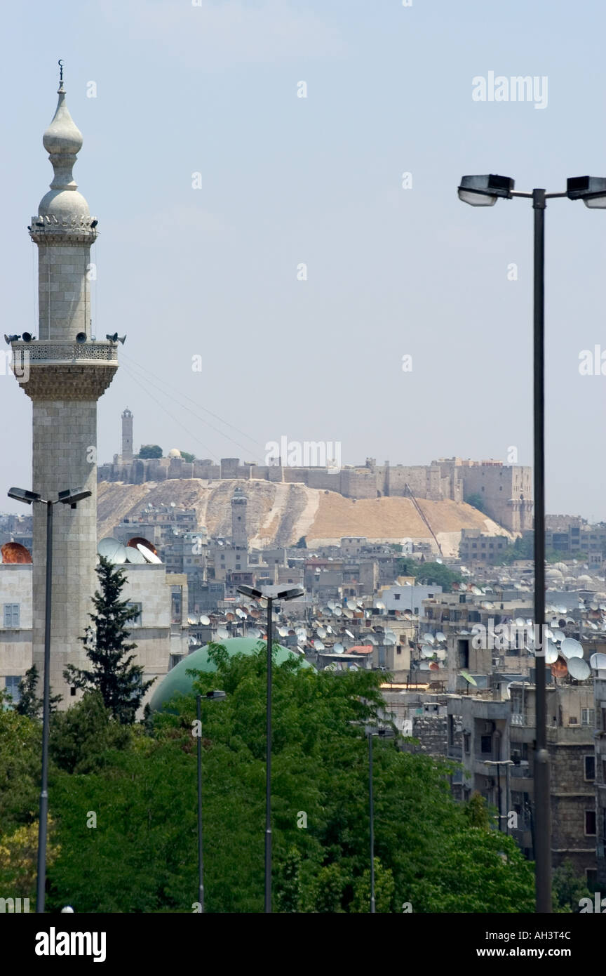 City Mosque and The Citadel Aleppo Haleb Syria Middle East Stock Photo ...