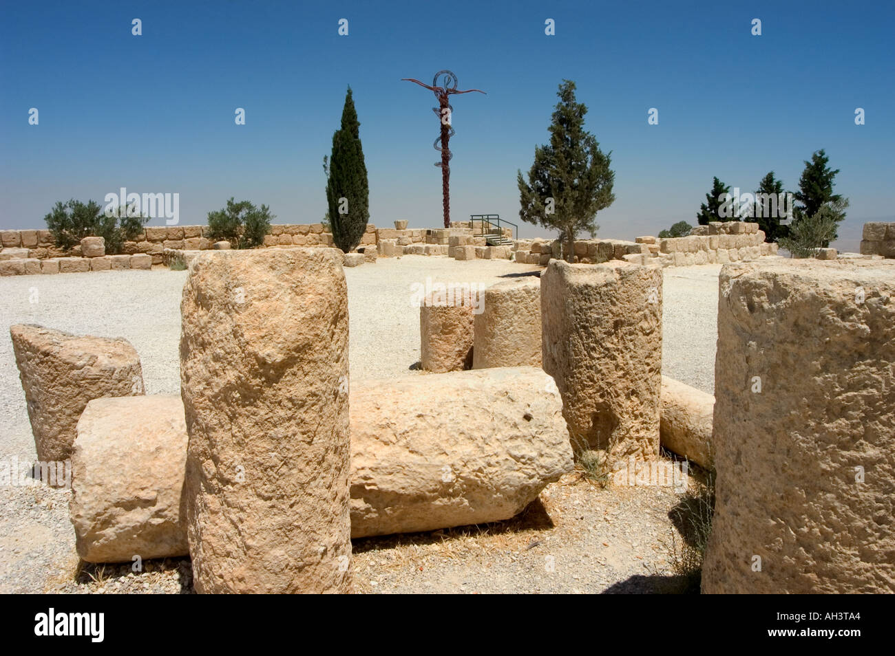 Moses Memorial Church Mount Nebo crucifx East Bank Plateau Jordan ...