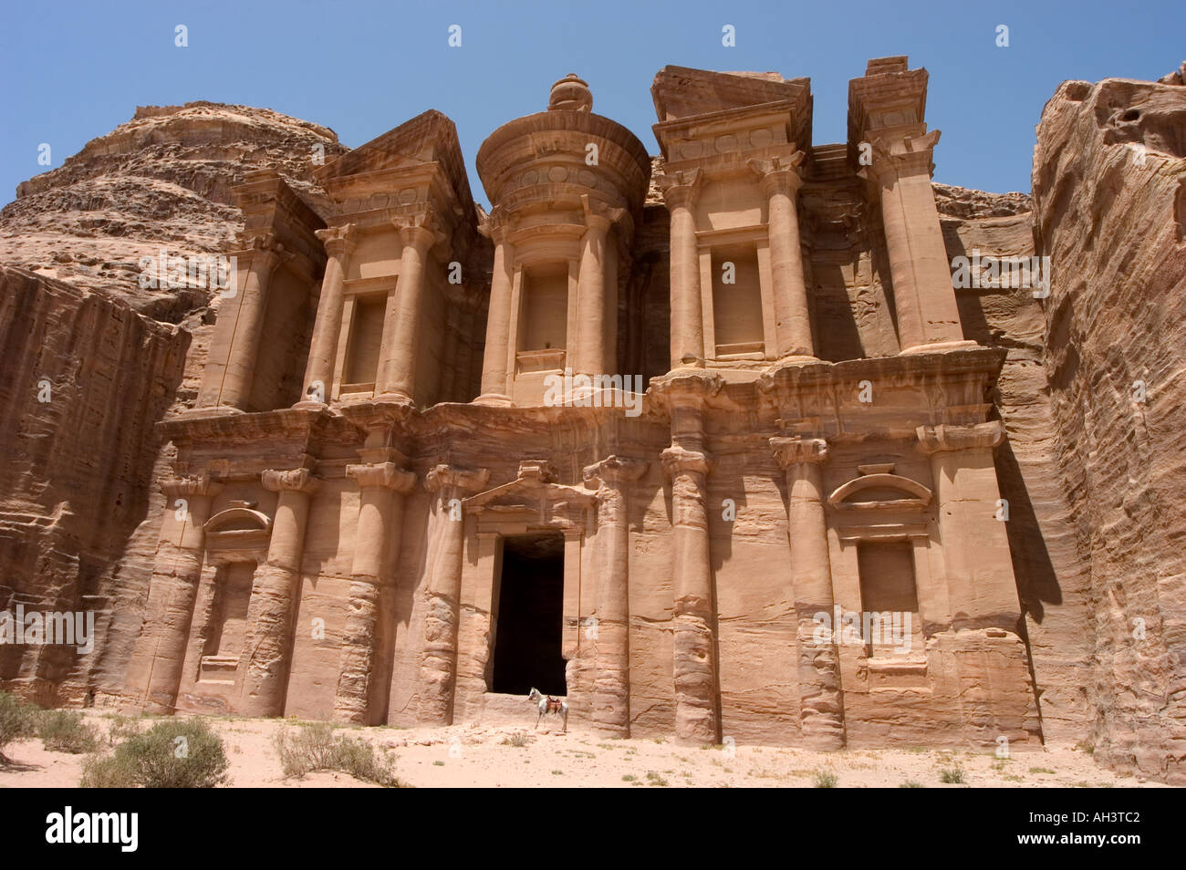 the Monastery ruins Petra Rose stone City Kingdom of Jordan Middle East ...