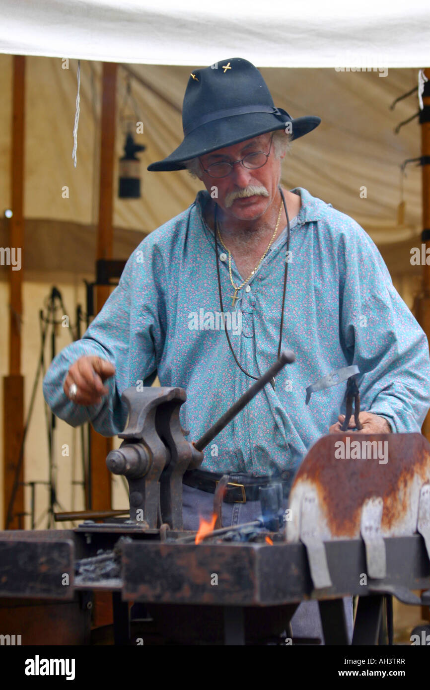 Civil War Reenactor Black Smith Stock Photo - Alamy