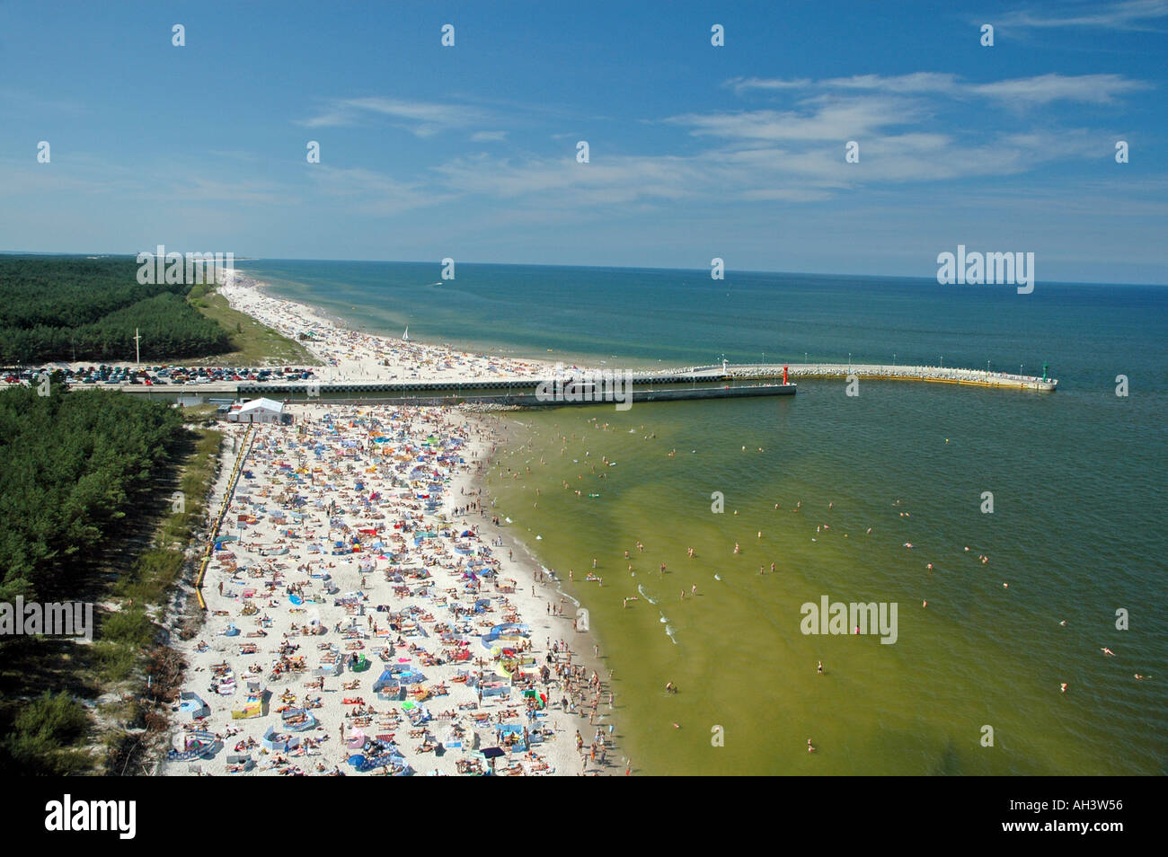 crowded beach in Leba Poland Stock Photo - Alamy