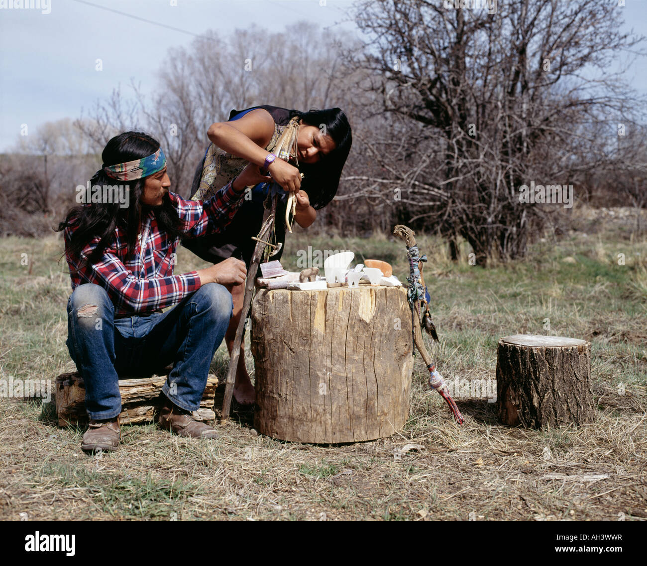 Native american indian man sitting hi-res stock photography and images ...